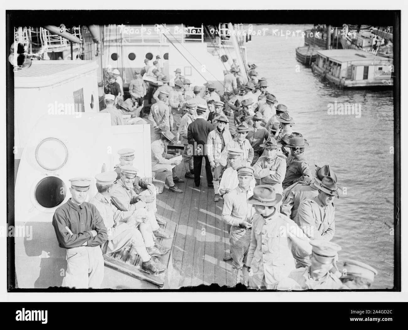 Troops for Boston aboard U.S. Army transport Kilpatrick Stock Photo - Alamy