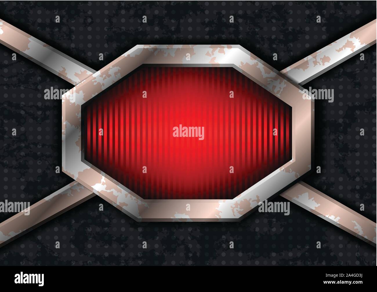 Metal hex frame on the grungy metal Stock Vector Image & Art - Alamy