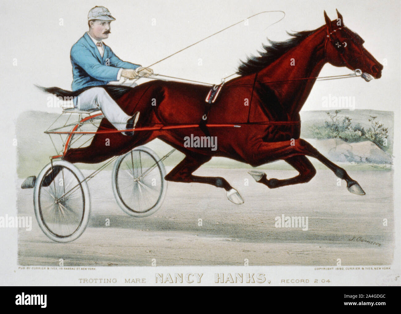 Trotting mare Nancy Hanks, record 2:04: driven by Budd Doble to a ...