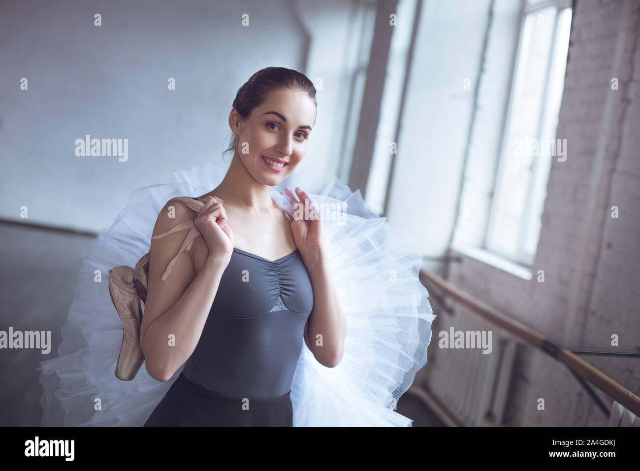 Young ballet dancer finished practice in studio active lifestyle Stock ...
