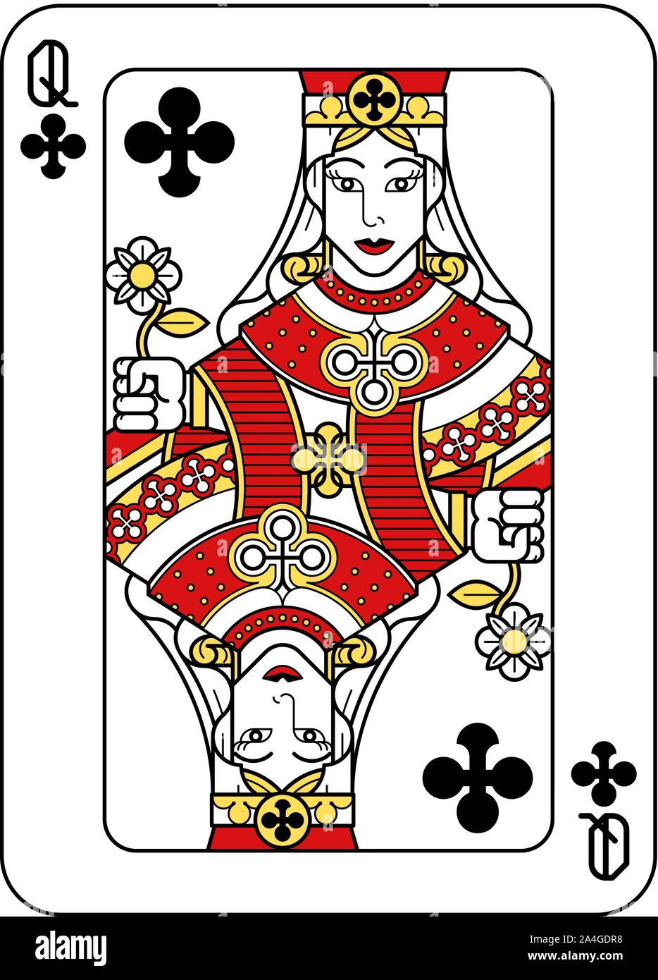Queen diamonds vintage playing card Cut Out Stock Images & Pictures - Alamy