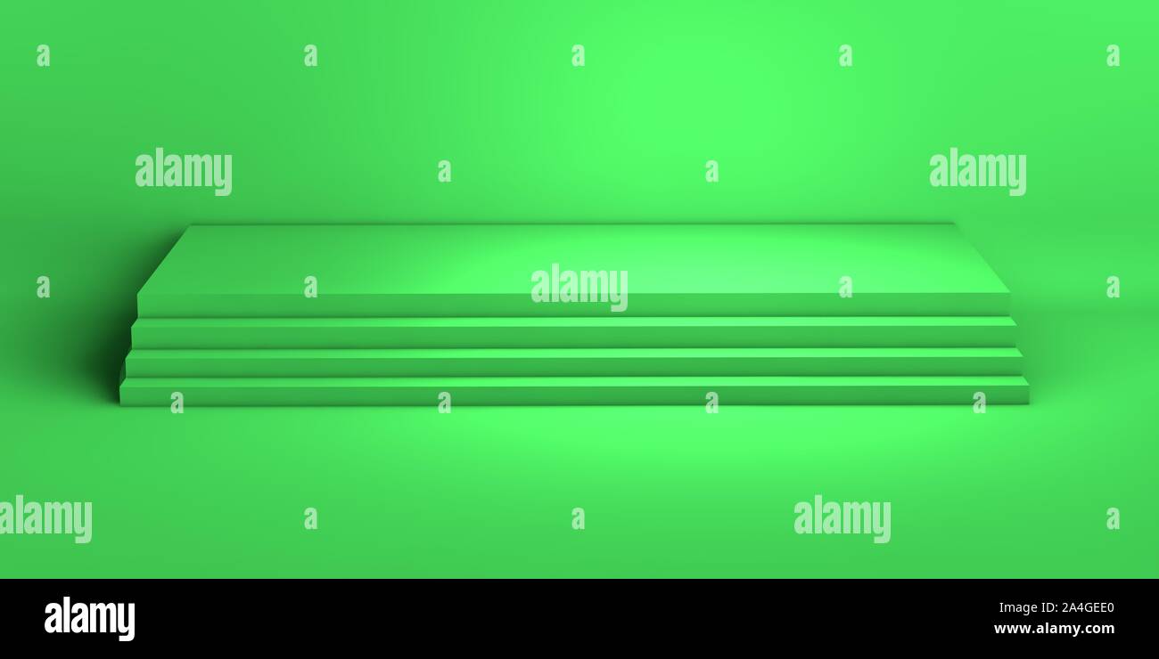 3D rendering of a green geometric background for commercial advertising ...