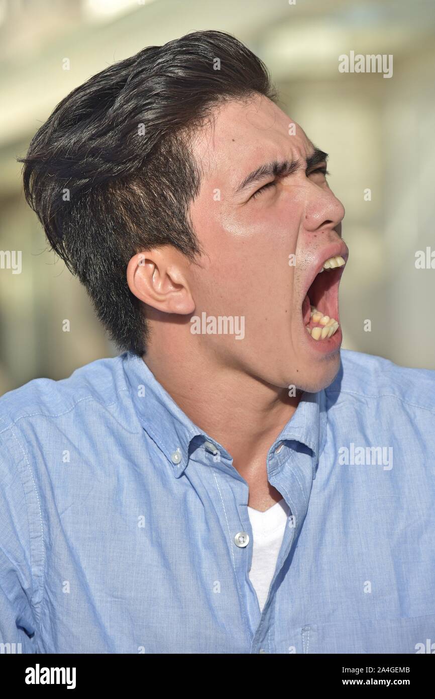Male shouting loudly hi-res stock photography and images - Alamy