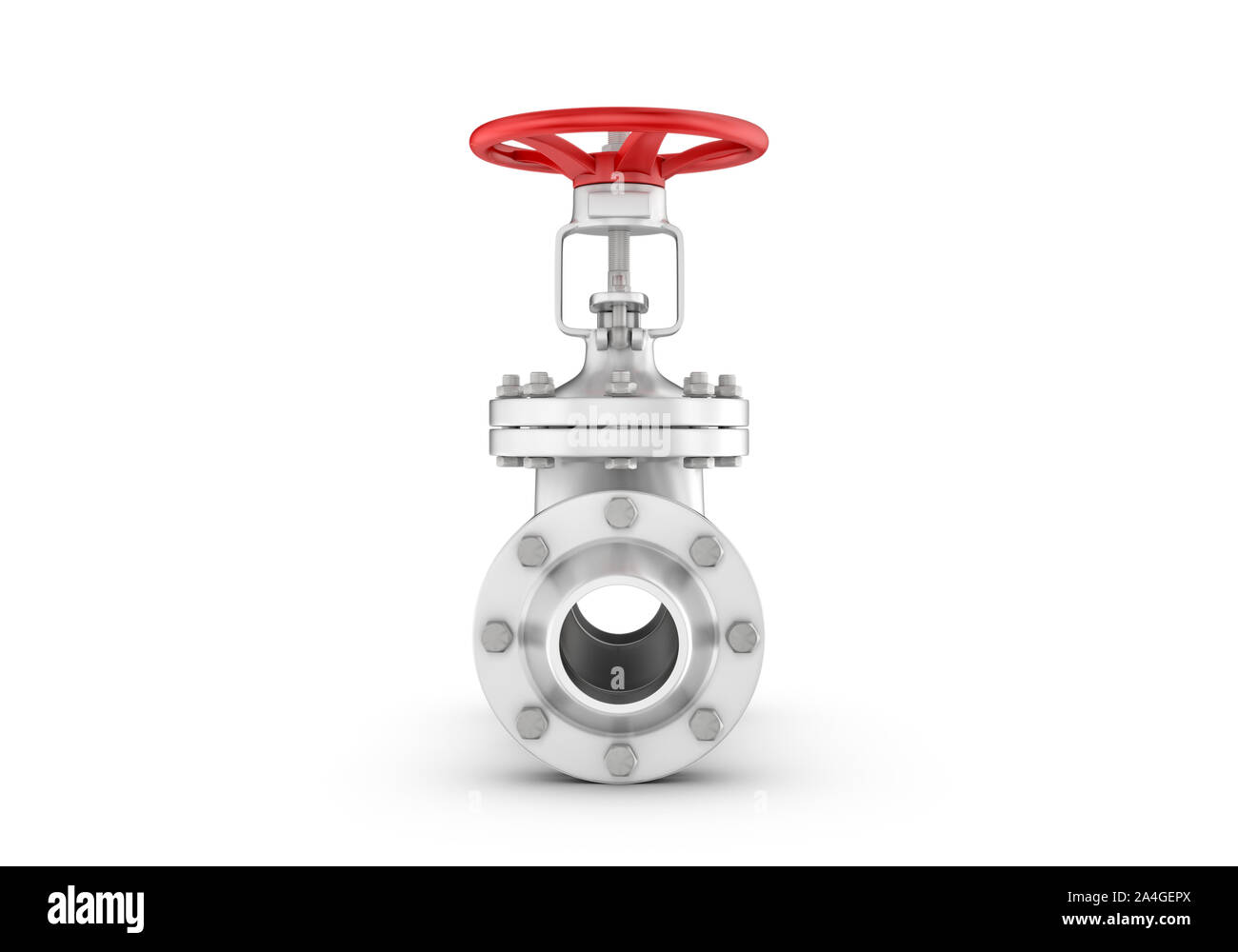 Rendering metal valves isolated on white background Stock Photo - Alamy