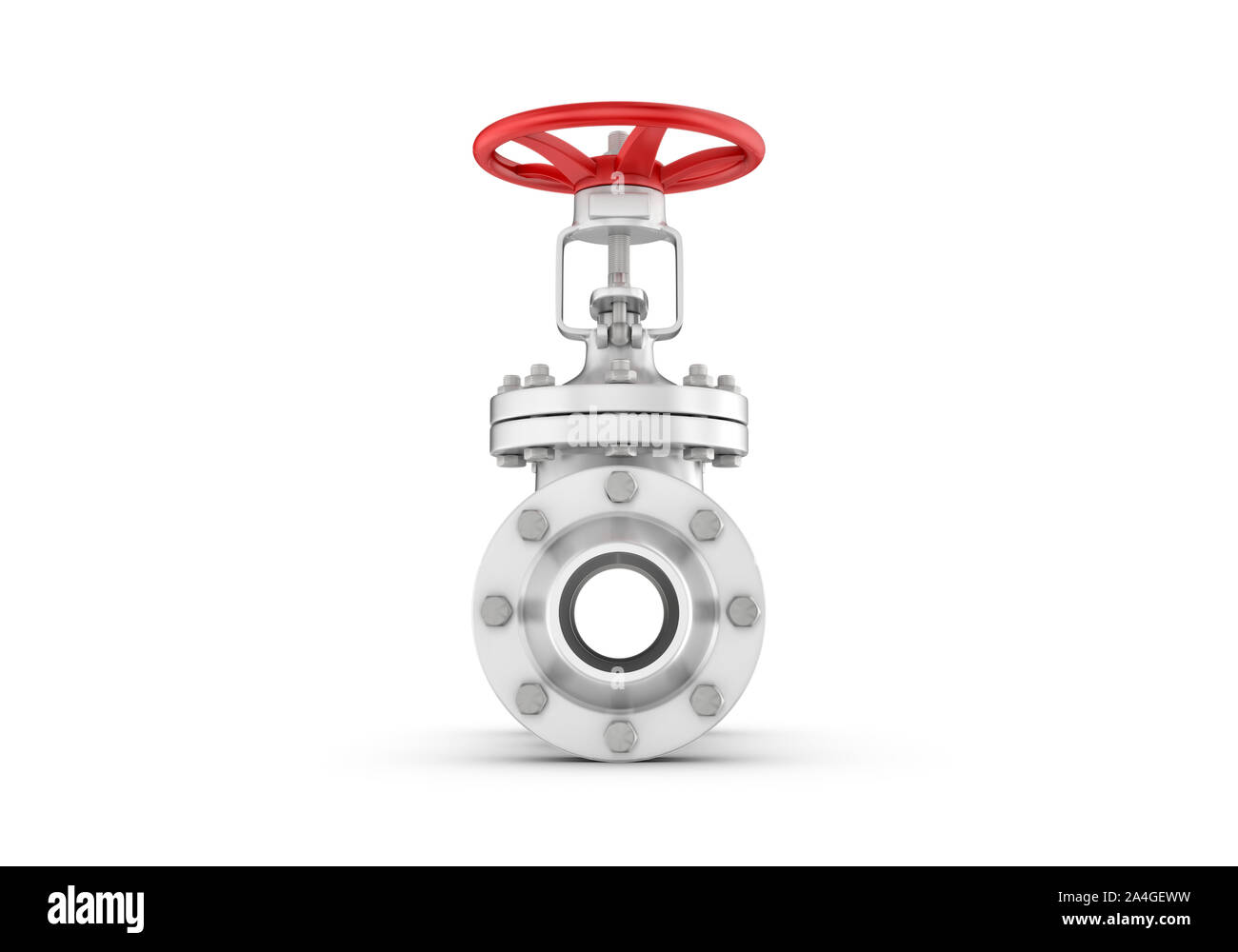 Rendering metal valves isolated on white background Stock Photo - Alamy