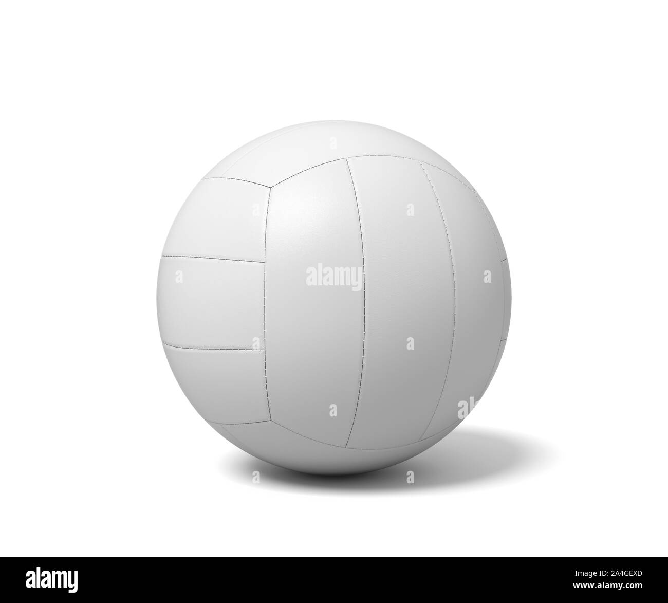 3d rendering of a single white volleyball ball with a shadow lying on a ...