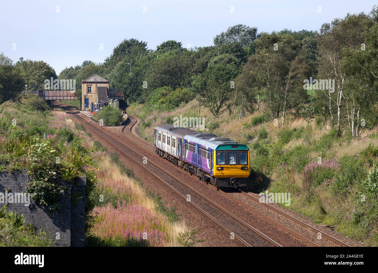 Arriva Northern rail class 142 pacer + class 150 sprinter trains departing from Daisy Hill ...