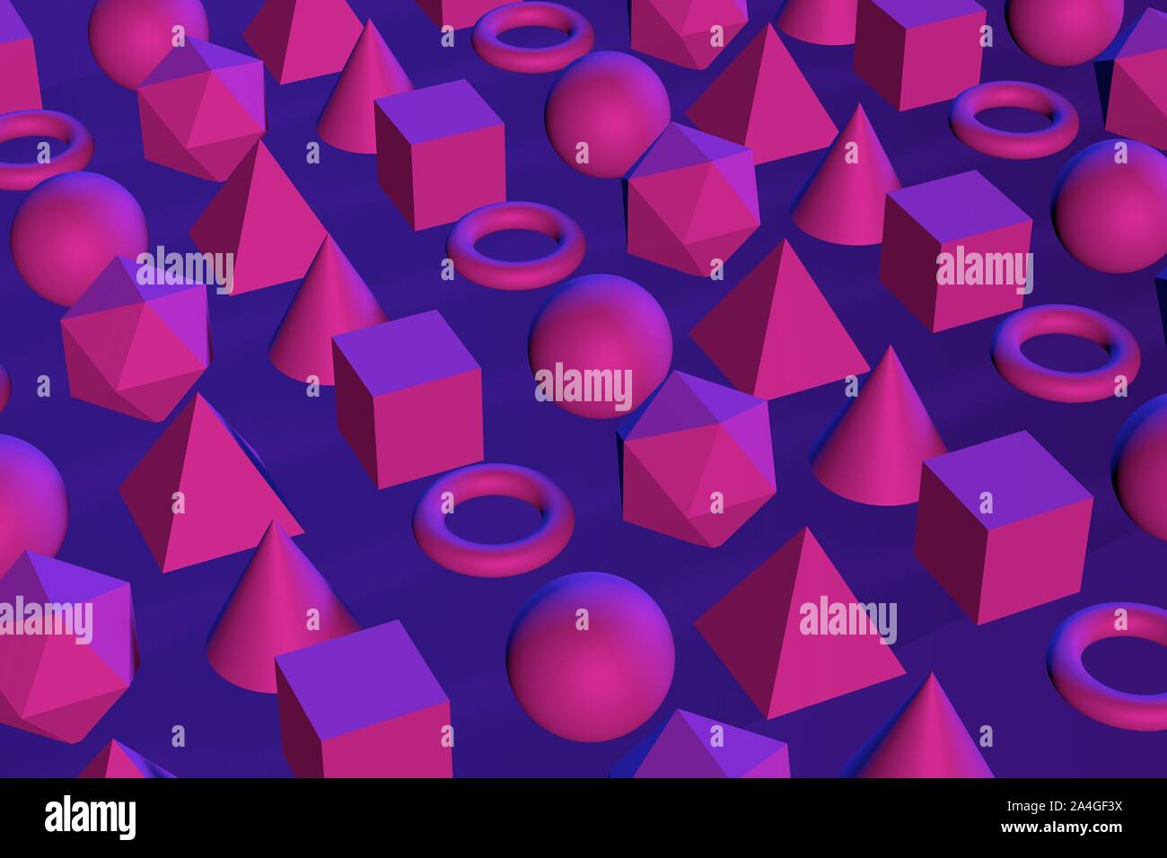 3d abstract pink torus shapes hi-res stock photography and images - Alamy