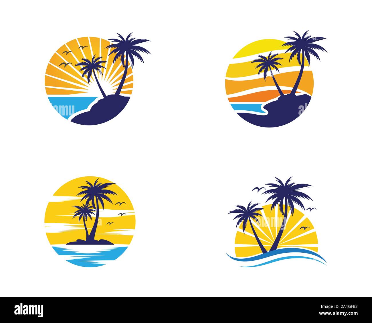 Palm tree summer logo template vector illustration Stock Vector Image ...