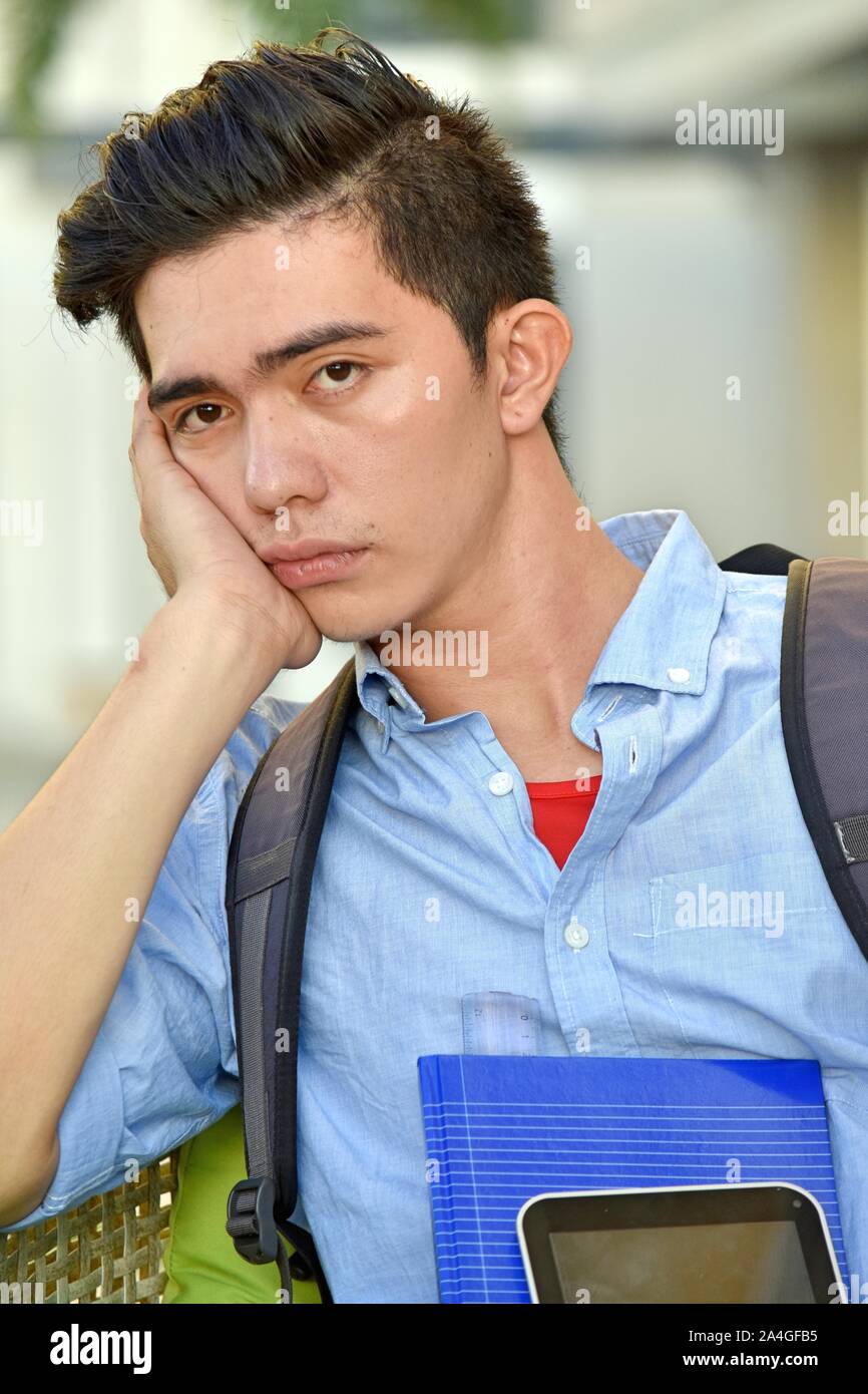 Sad Filipino Male Student Stock Photo - Alamy