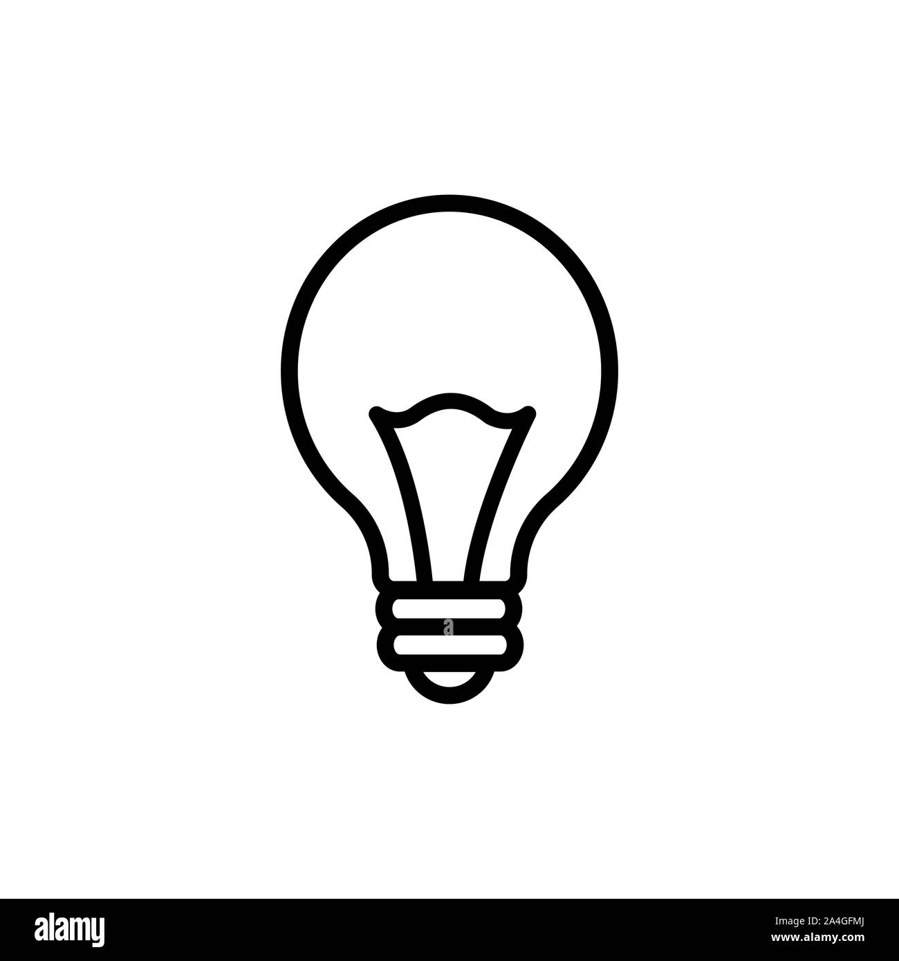 Light Bulb line icon vector, isolated on white background. Idea sign ...