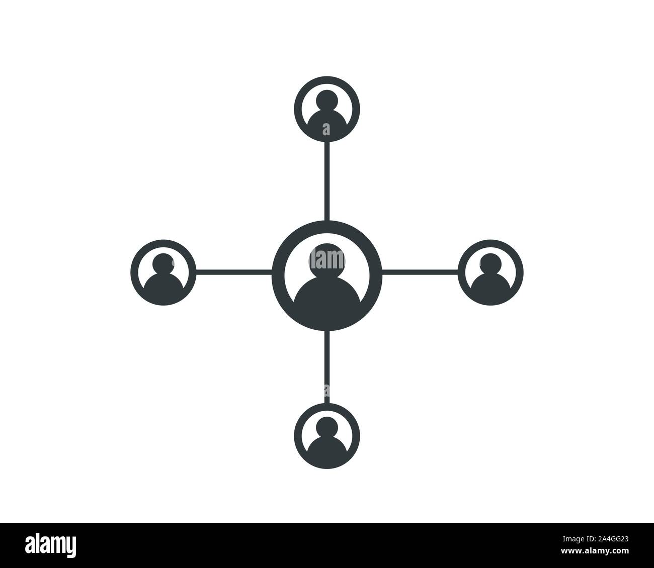 Connecting People Social Network Icon Black and White Stock Photos ...
