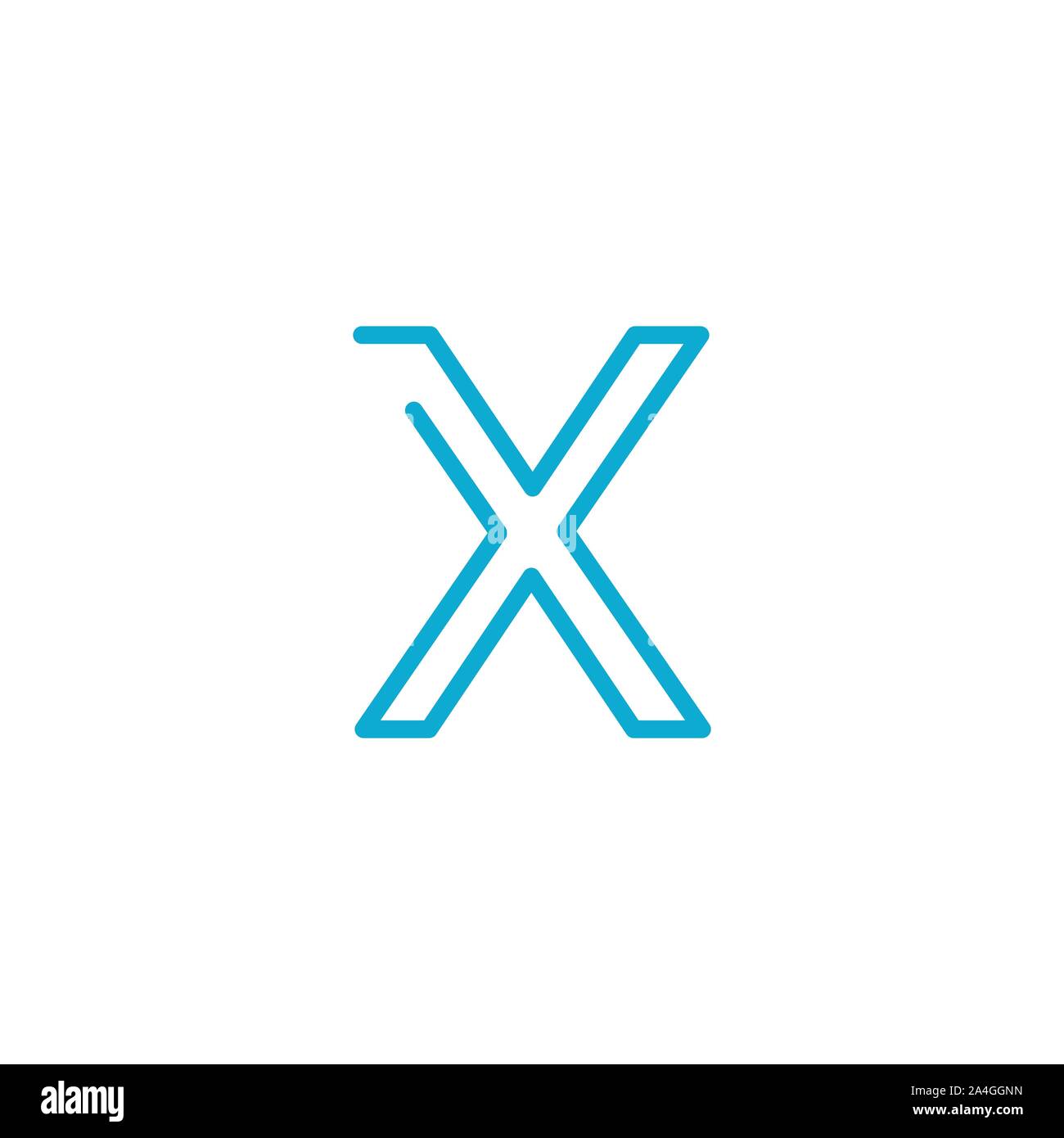 Linear geometric outline alphabet Letter X, Simple Logo Design, Blue ...