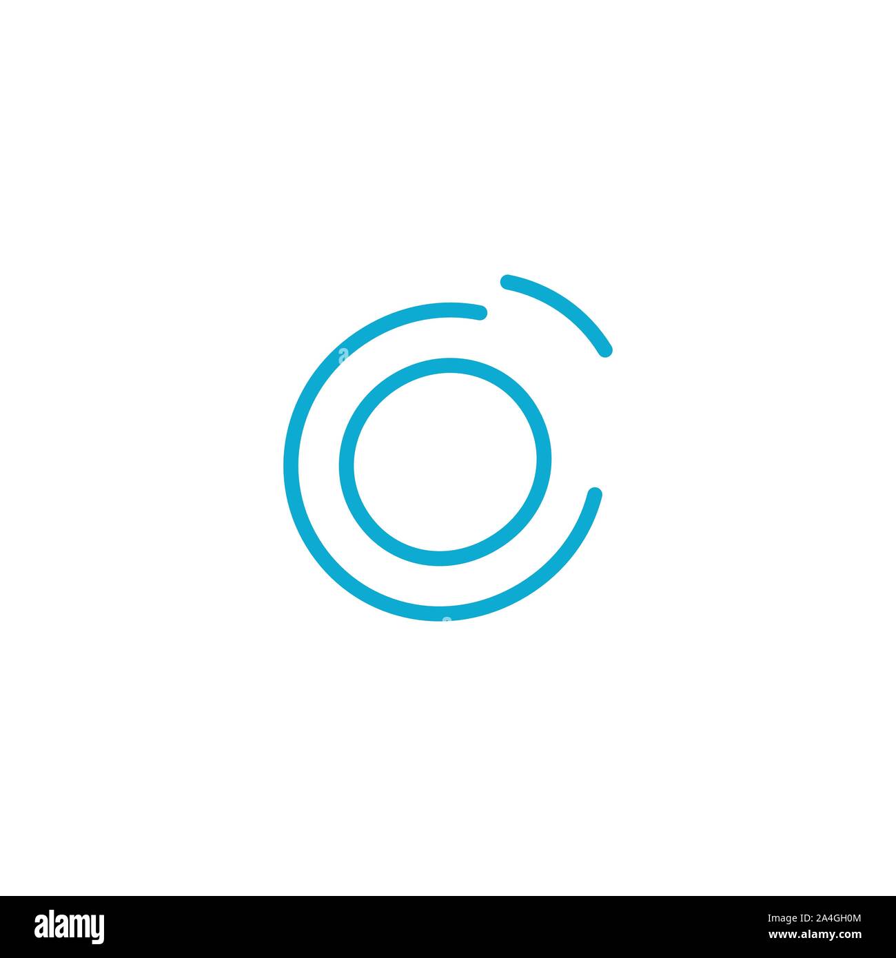 Linear geometric outline alphabet Letter O, Simple Logo Design, Blue ...