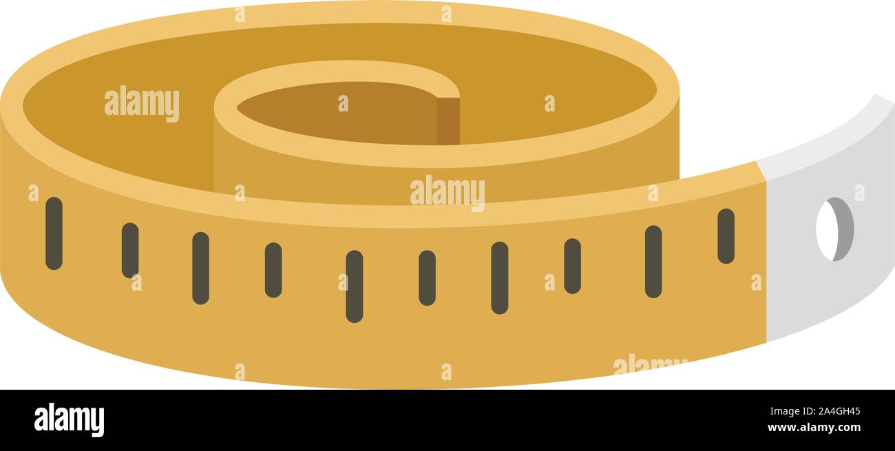 Measurement fitness tape icon. Flat illustration of measurement fitness ...