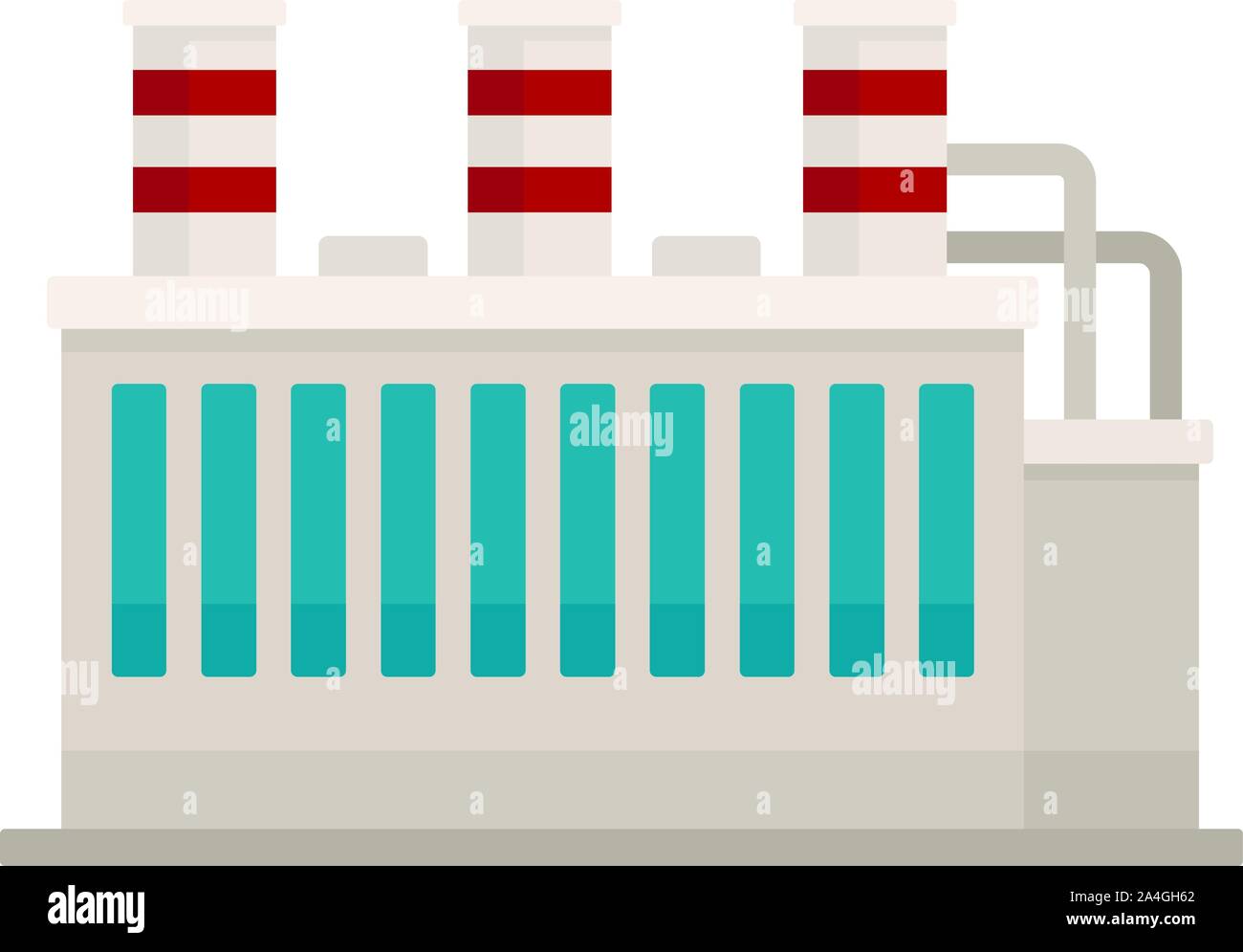 Oil refinery plant icon. Flat illustration of oil refinery plant vector ...