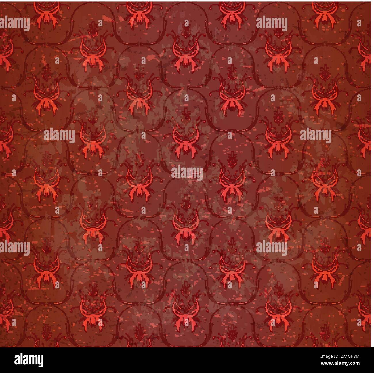 Seamless red wallpaper with floral ornament Stock Vector Image & Art ...