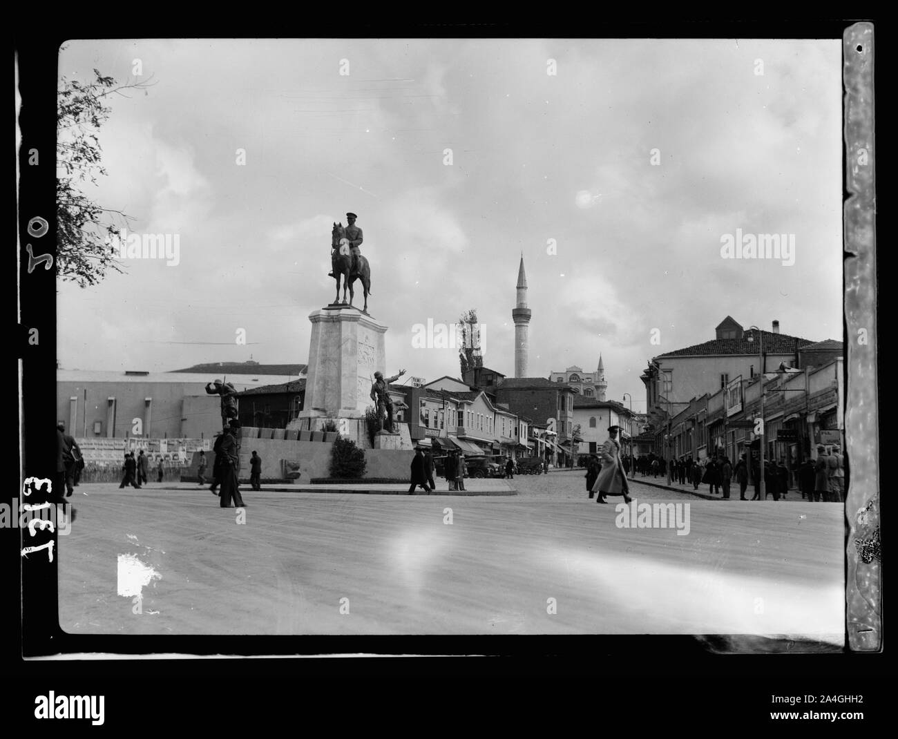 Turkey. Ankara. Equestrian statue of Ata-Turk [i.e., Ataturk] between ...