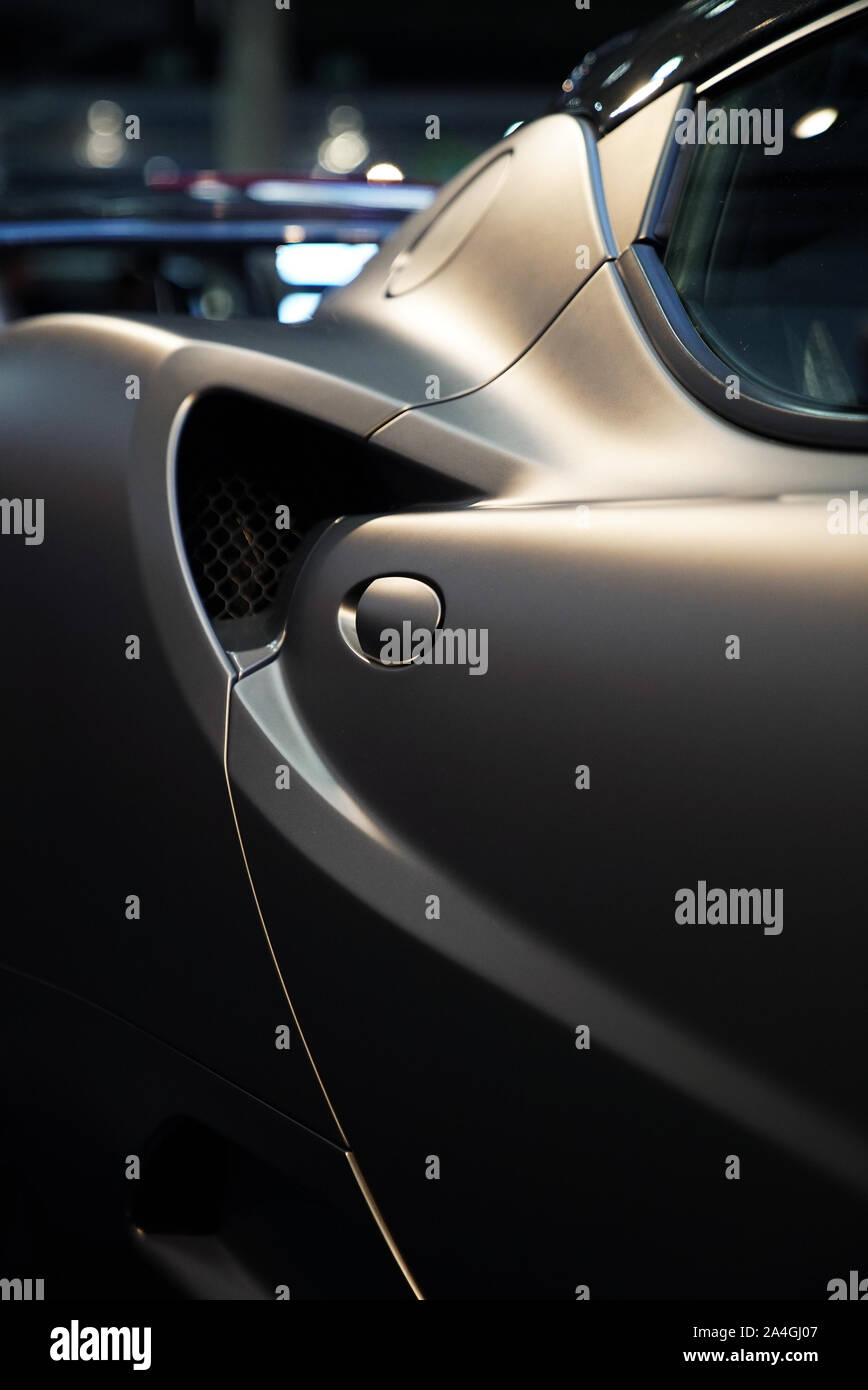 sport Car details lines design matt gray paint exibition luxury body ...