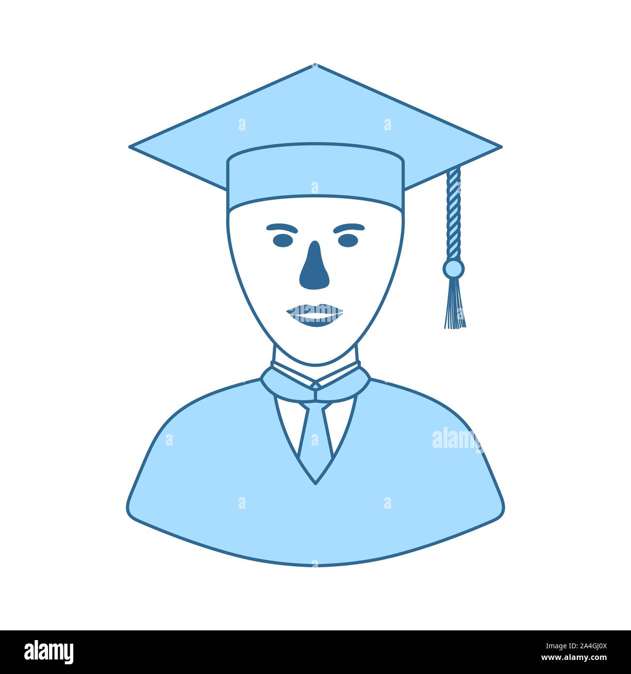 Lawyer Man Icon. Thin Line With Blue Fill Design. Vector Illustration ...