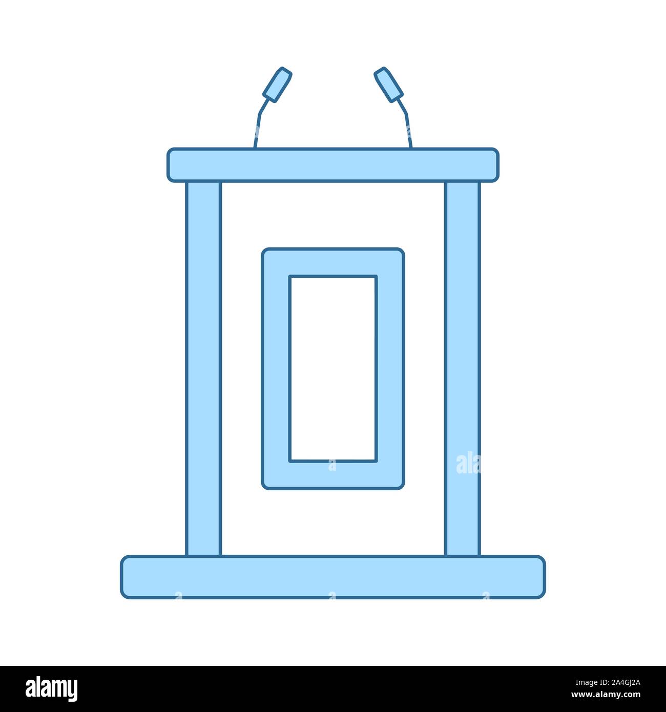 Witness Stand Icon. Thin Line With Blue Fill Design. Vector ...