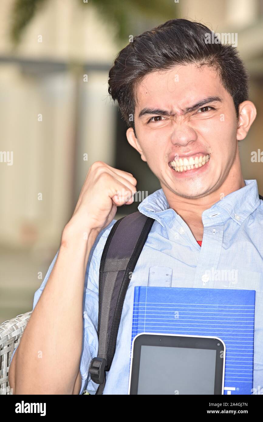 College Diverse Boy Student Under Stress Stock Photo - Alamy