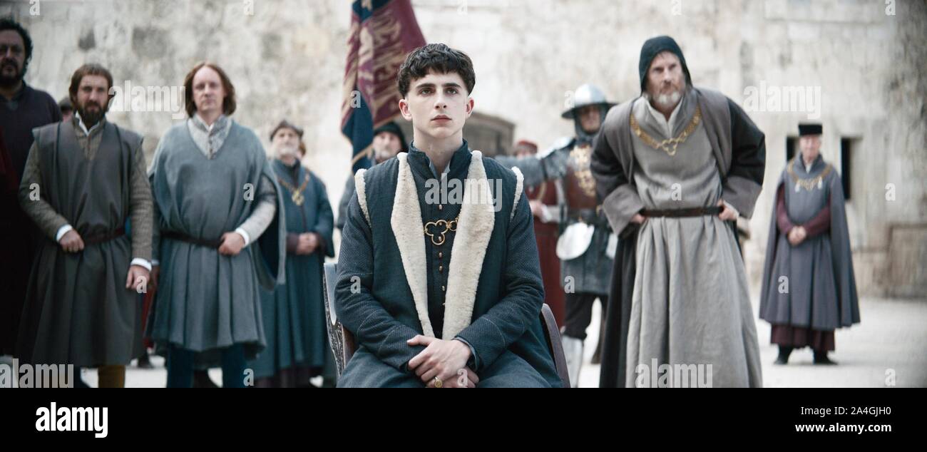 THE KING, third from left: Steven Elder; center: Timothee Chalamet as ...