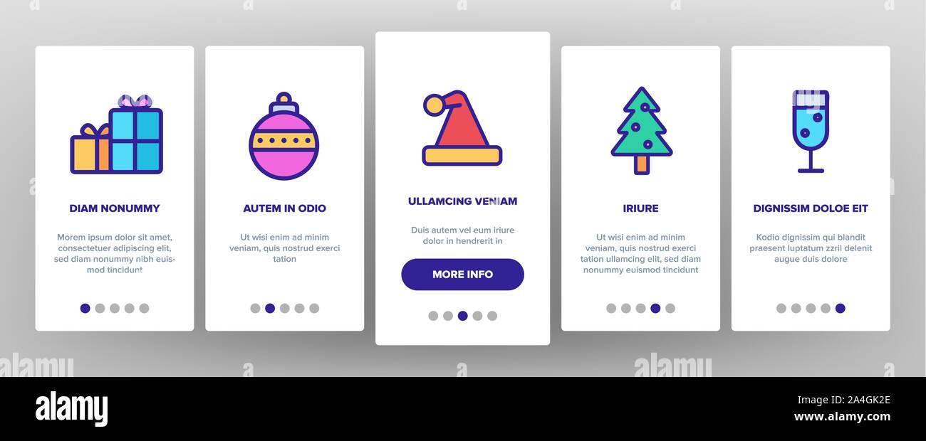 Christmas Color Elements Vector Onboarding Stock Vector Image & Art - Alamy