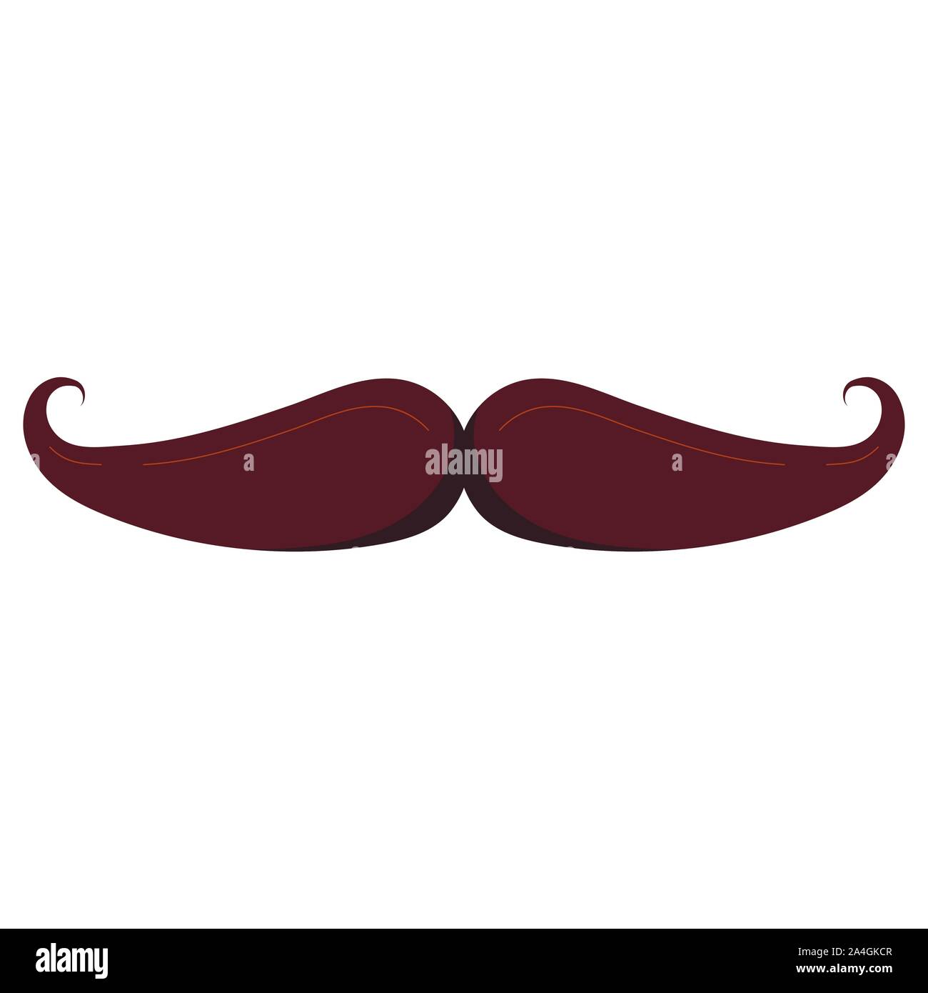 Flat design brown funny cute vintage cartoon mustache vector ...