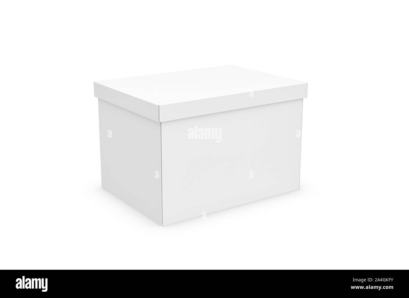 3d rendering of a white rectangle box with a closed lid on white ...