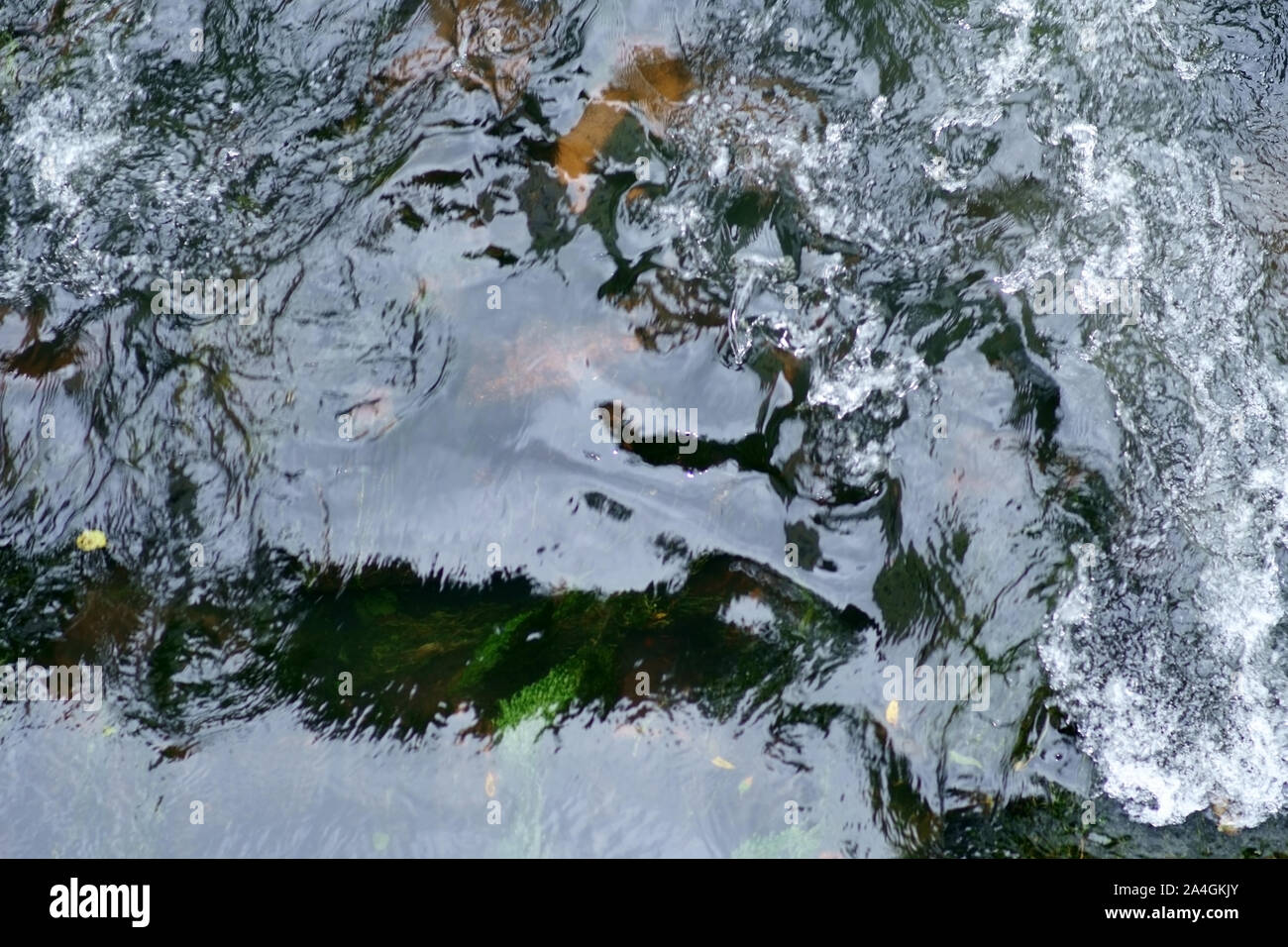 The top view of the currents and vortices of a stream Stock Photo - Alamy