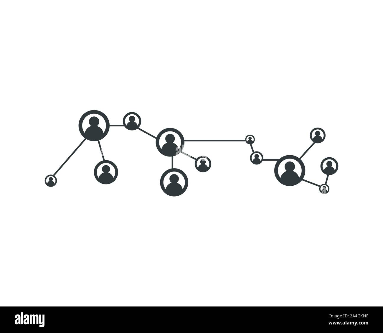 Connecting people social network icon Black and White Stock Photos ...