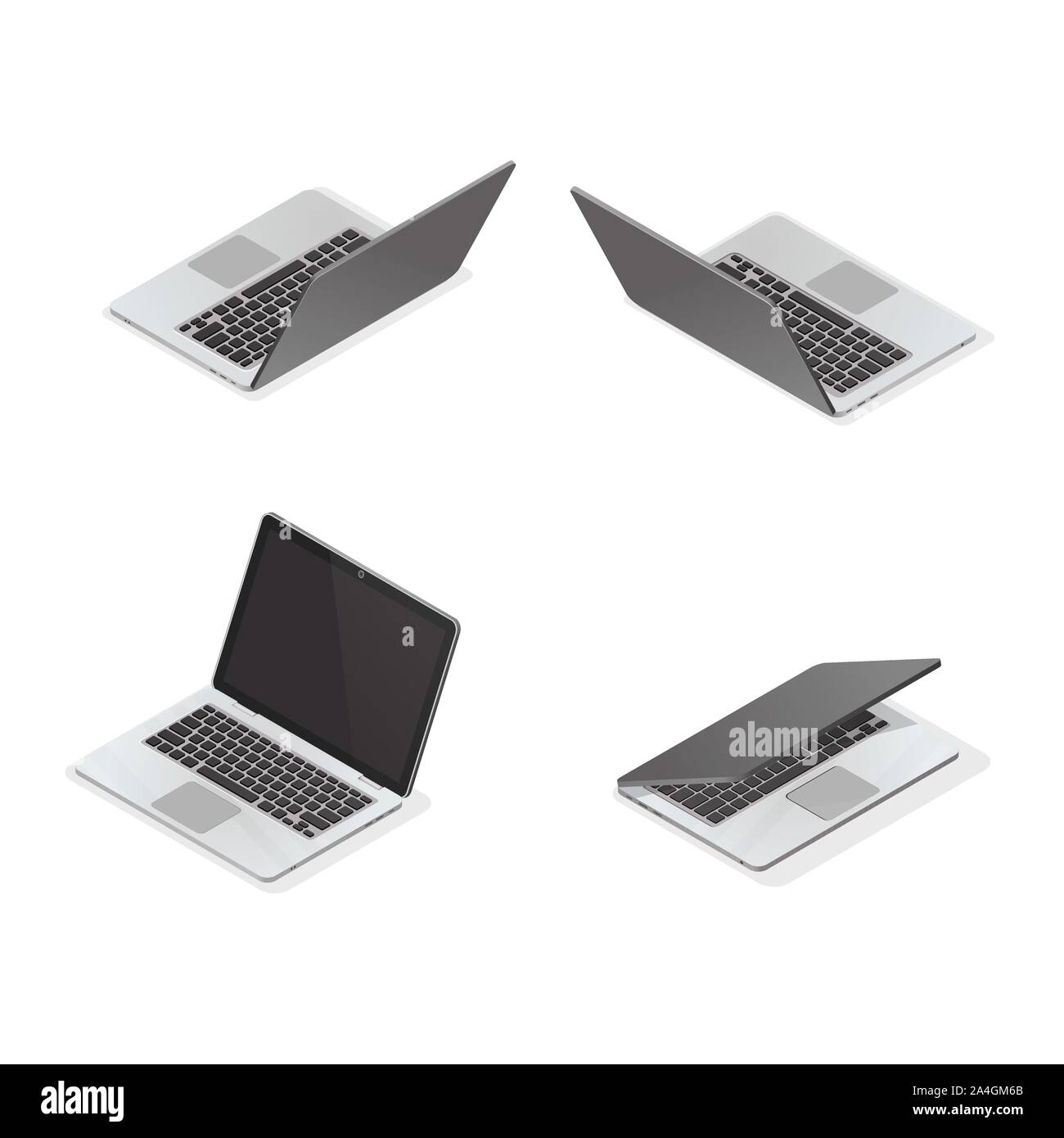 Vector isometric laptop isolated on a white background. Detailed ...