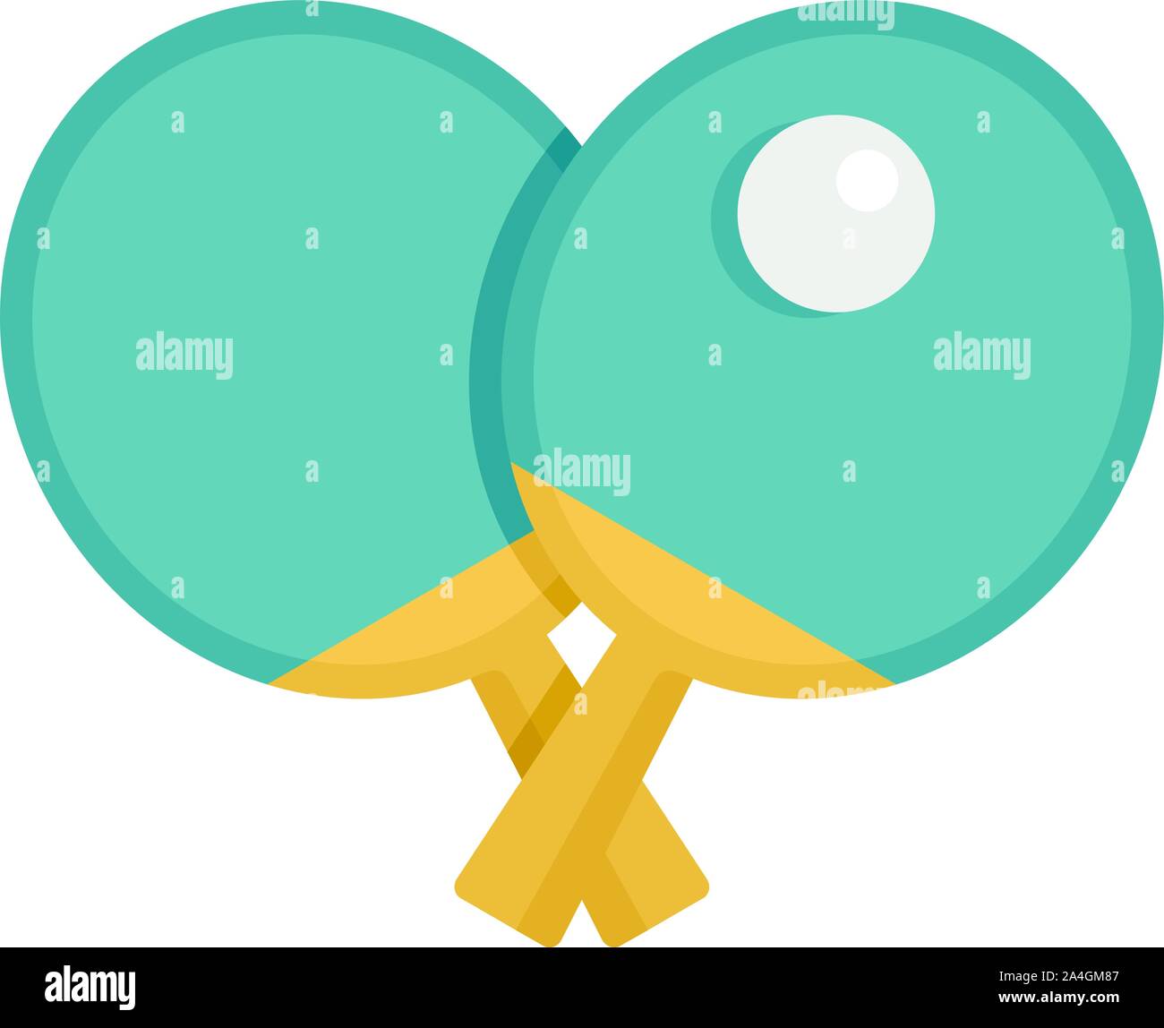 Ping pong paddle icon. Flat illustration of ping pong paddle vector ...
