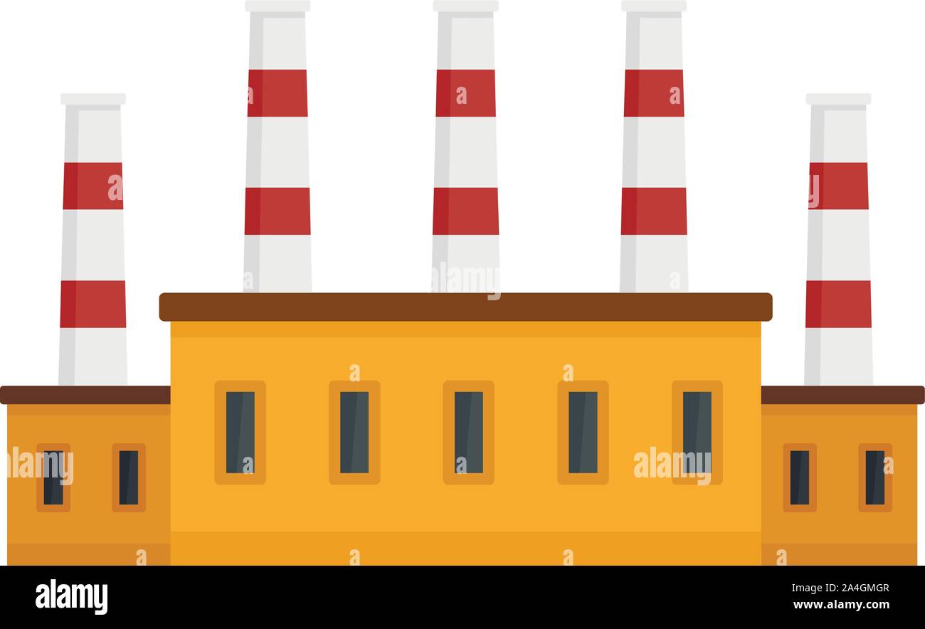 Refinery oil factory icon. Flat illustration of refinery oil factory ...
