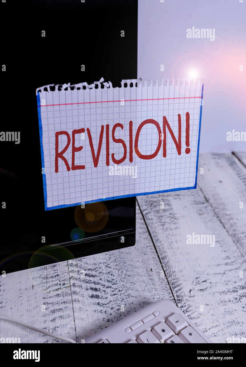 Text sign showing Revision. Business photo text action of revising over ...