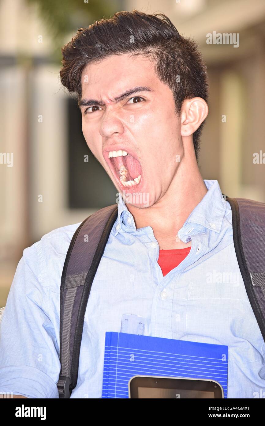Boy Student And Anxiety Stock Photo - Alamy