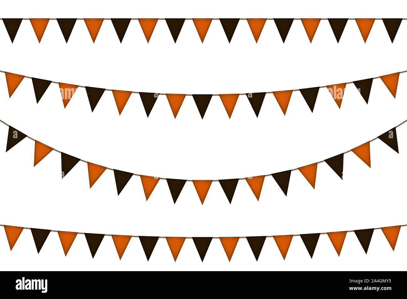 Halloween triangle decorative flag garland. Black and yellow. Vector ...