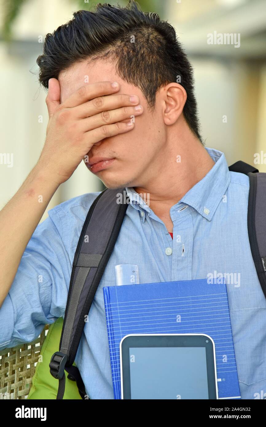 Stressed College Diverse Boy Student Stock Photo - Alamy