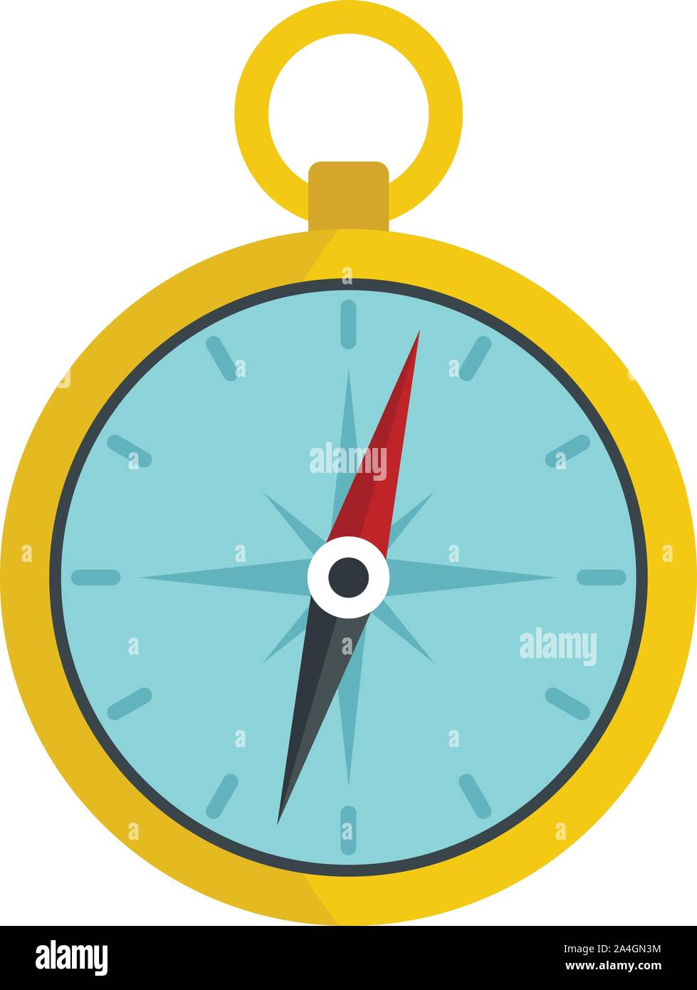 Metal compass icon. Flat illustration of metal compass vector icon for ...