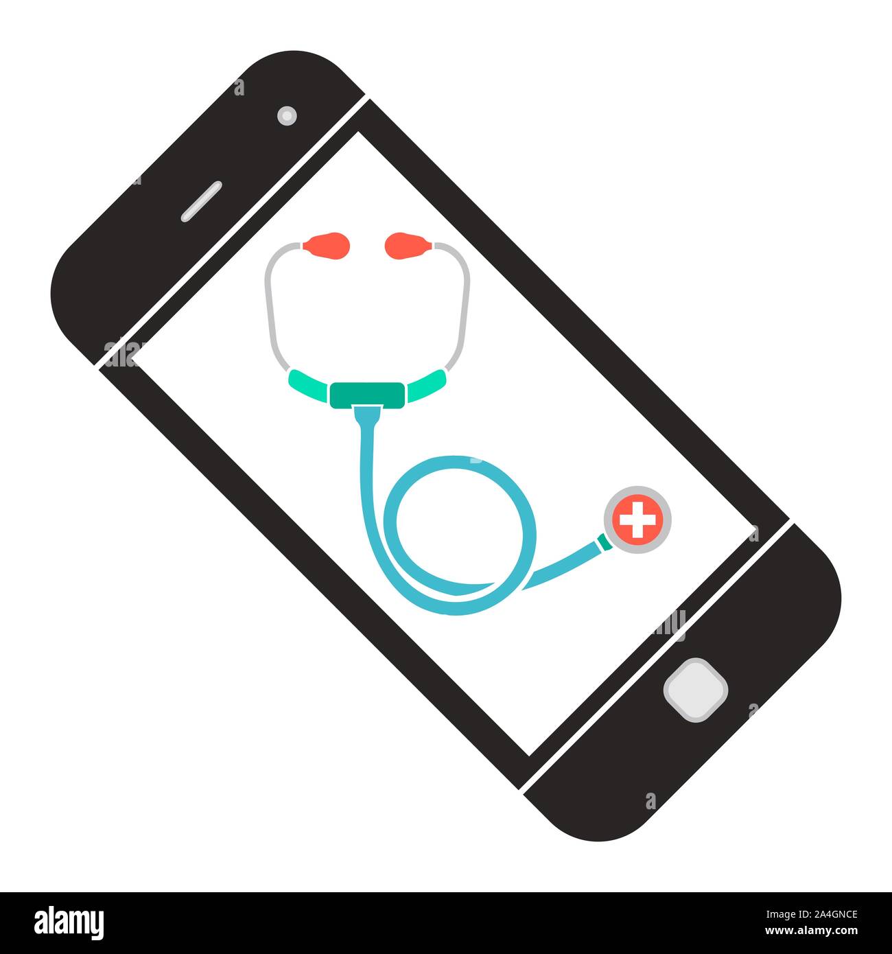 Doctor Online. Smartphone with Stethoscope. Web Medical Help Concept ...