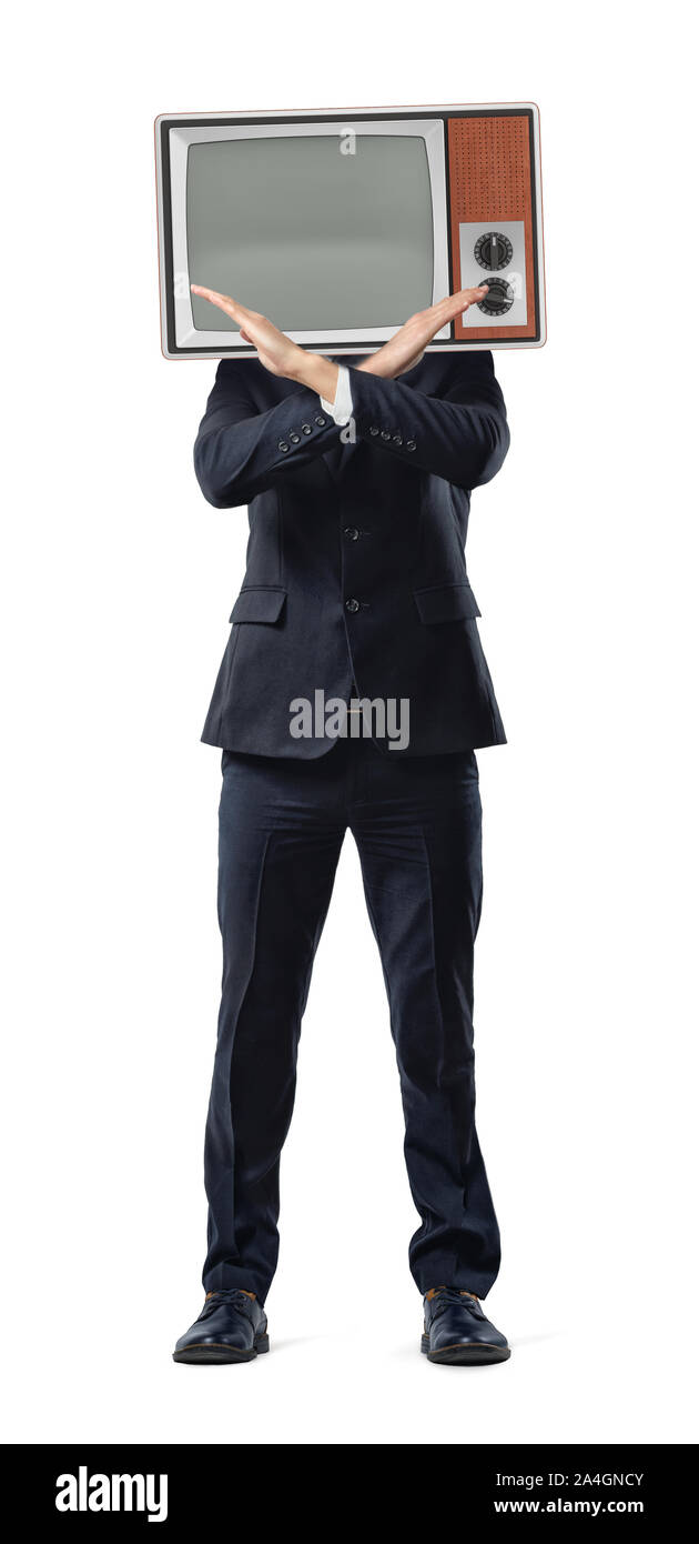 Hands head tv screen Cut Out Stock Images & Pictures - Alamy