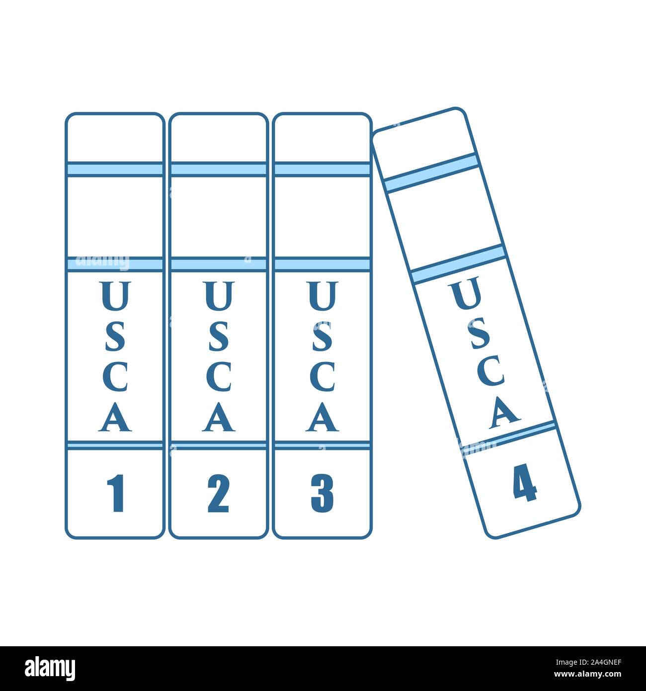 Code Of Laws Icon. Thin Line With Blue Fill Design. Vector Illustration ...