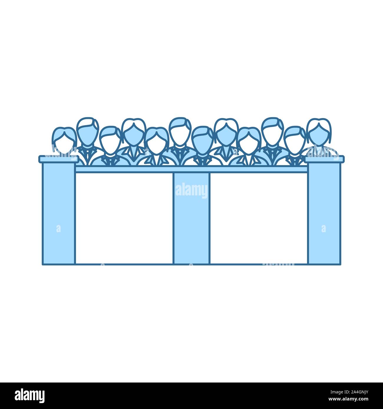 Jury Icon. Thin Line With Blue Fill Design. Vector Illustration Stock ...