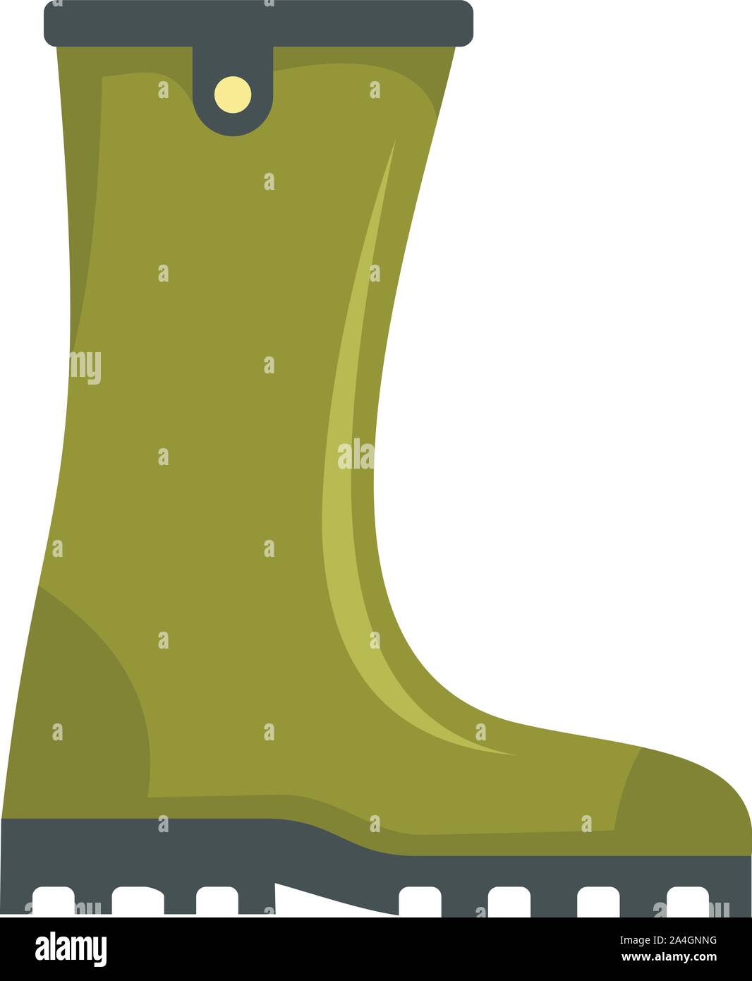 Green rubber boot icon. Flat illustration of green rubber boot vector ...