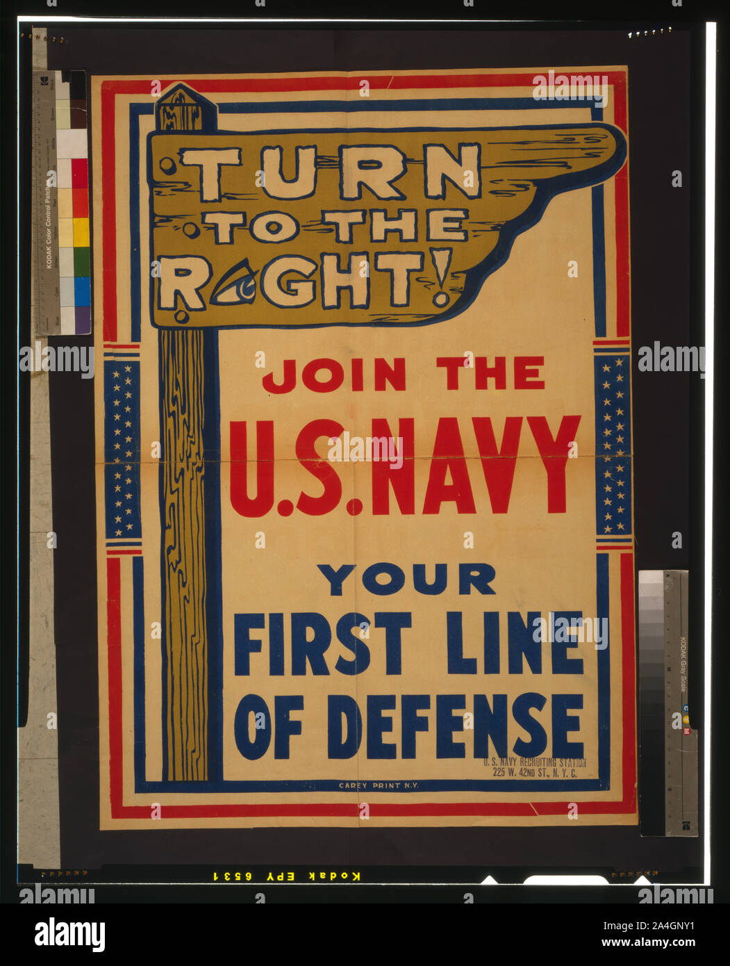Turn to the right! Join the U.S. Navy, your first line of defense Stock ...
