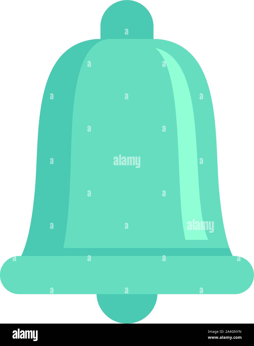 Blue ring bell icon. Flat illustration of blue ring bell vector icon ...