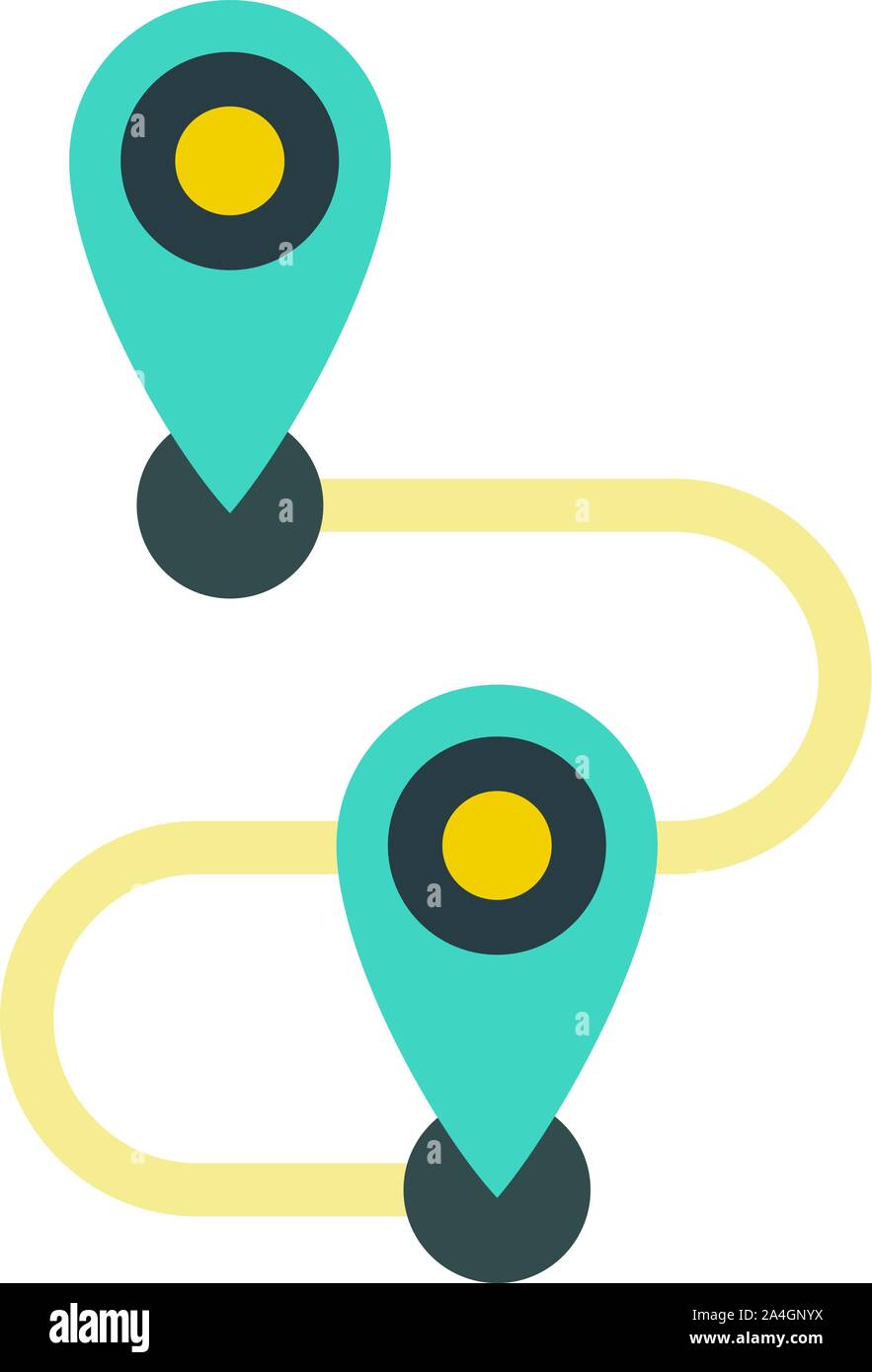 Running fitness route icon. Flat illustration of running fitness route ...