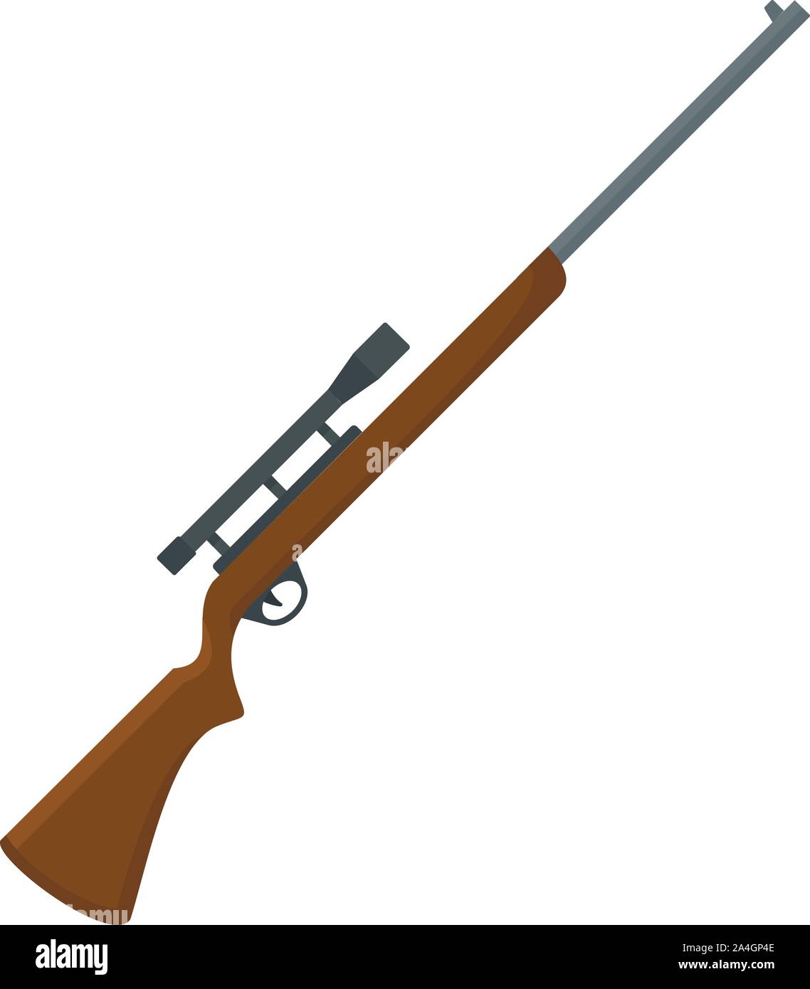 Sniper scope rifle icon. Flat illustration of sniper scope rifle vector ...