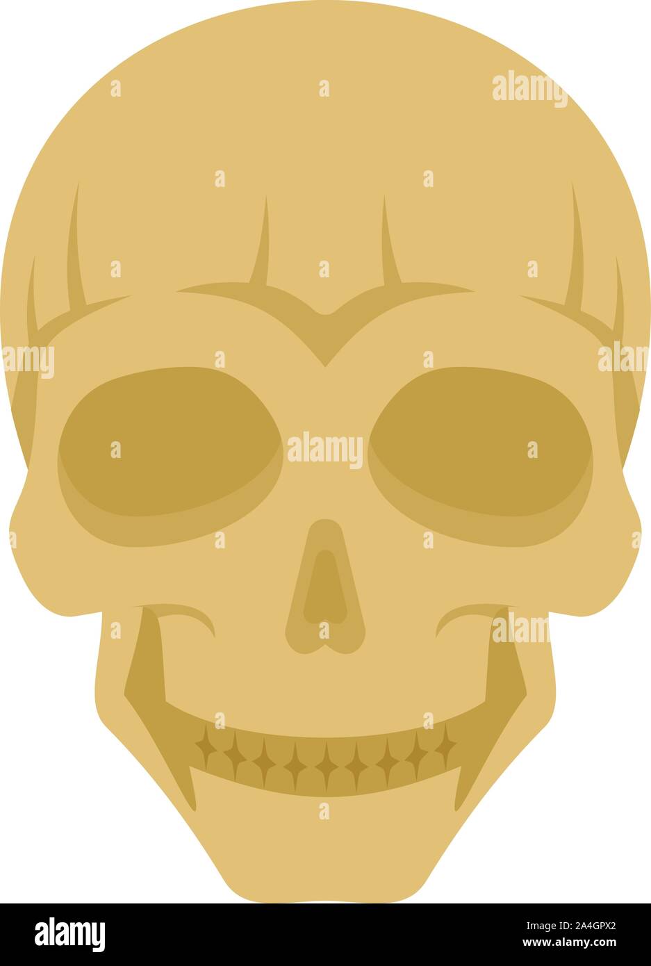Smiling skull head icon. Flat illustration of smiling skull head vector ...
